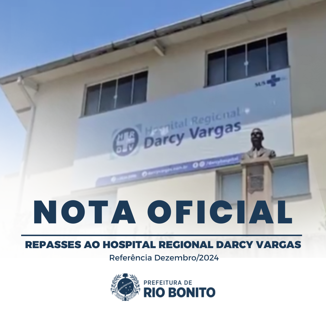 NOTA OFICIAL | Repasses ao Hospital Regional Darcy Vargas (Ref.: Dez ...
